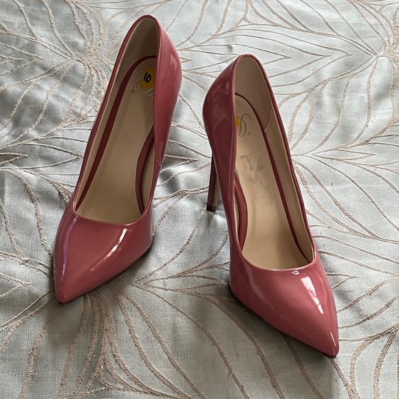 Shoes | Blush Pink Patent Leather High Heels | Poshmark